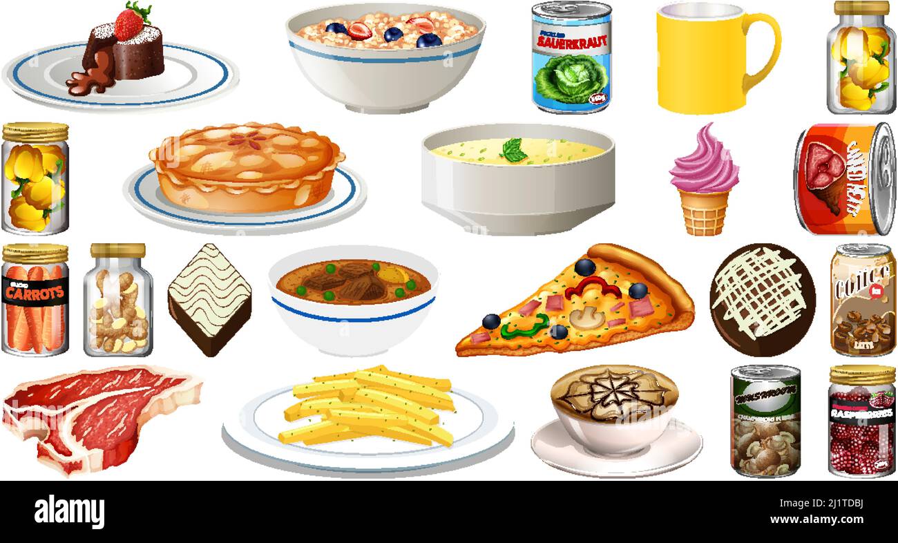 Set of different foods illustration Stock Vector Image & Art - Alamy