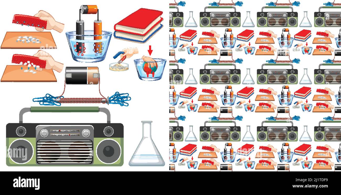Seamless background with science tools illustration Stock Vector Image ...