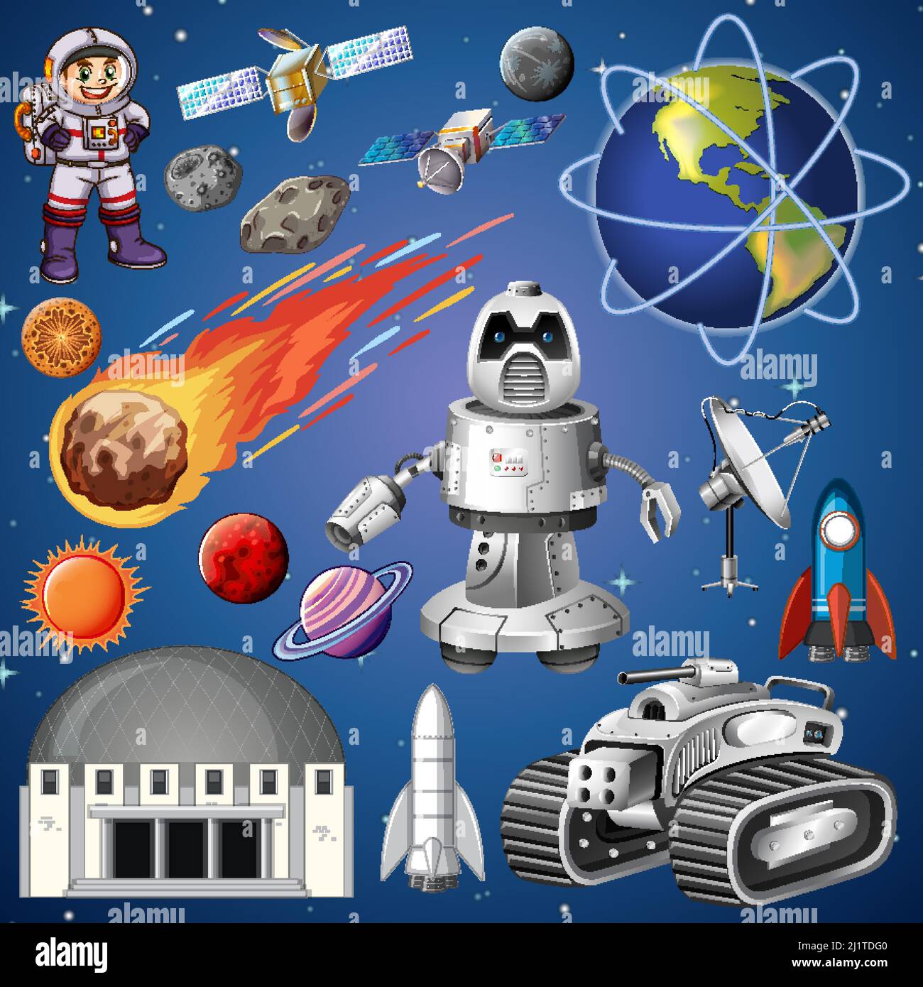 Set of space objects in space illustration Stock Vector Image & Art - Alamy