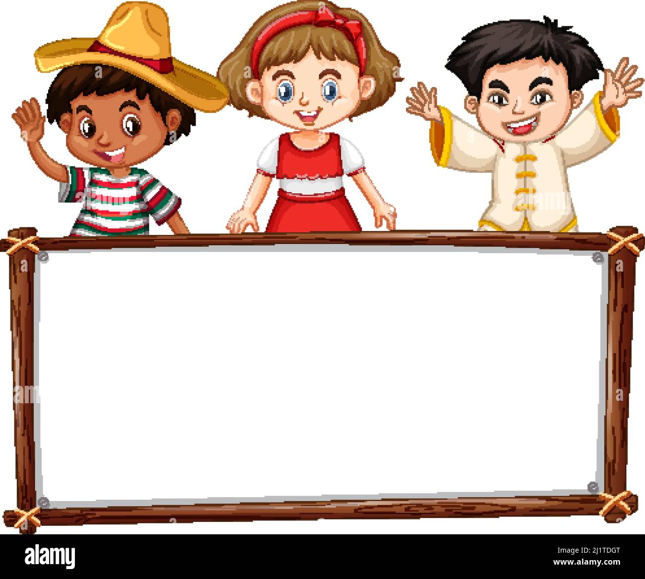 Board template with happy kids illustration Stock Vector Image & Art ...