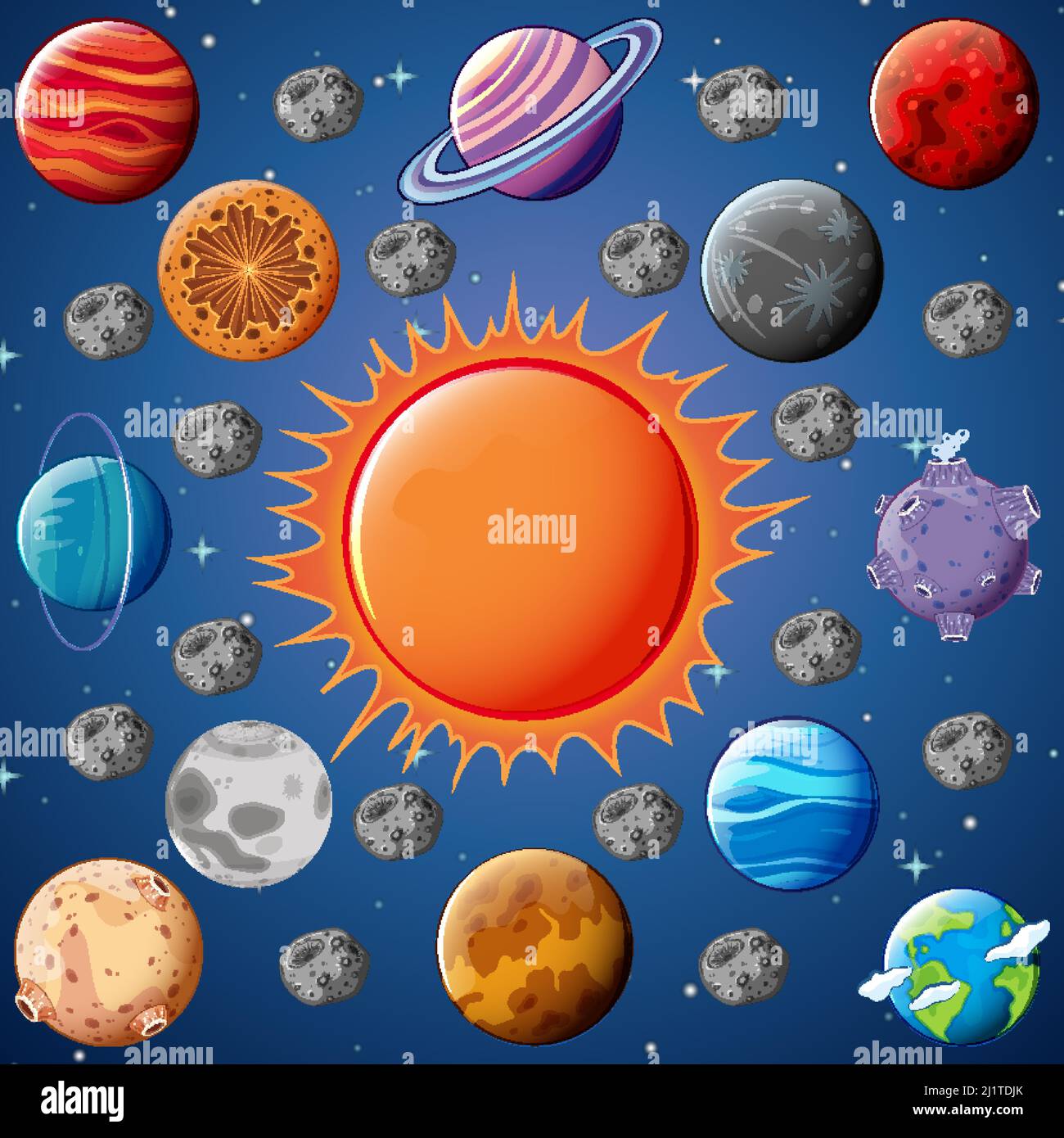 Set of space objects in space illustration Stock Vector Image & Art - Alamy