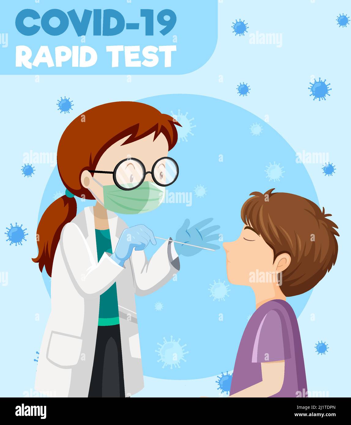 Covid 19 testing with antigen test kit illustration Stock Vector Image ...