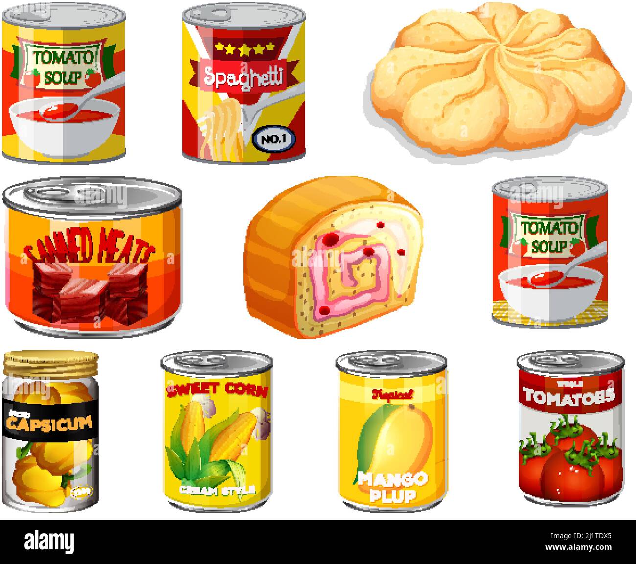 Different foods cartoon collection illustration Stock Vector Image ...