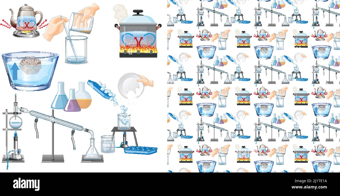 Seamless background with science equipments illustration Stock Vector ...