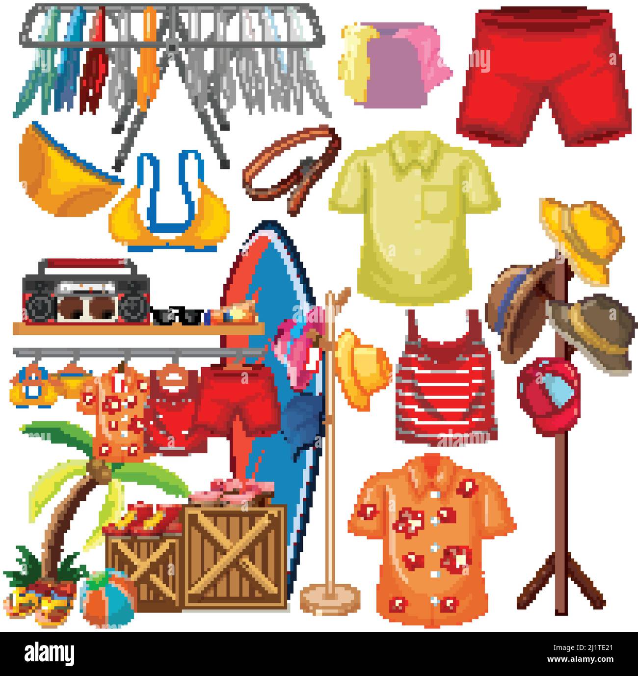 A set of different cloth on white background illustration Stock Vector ...