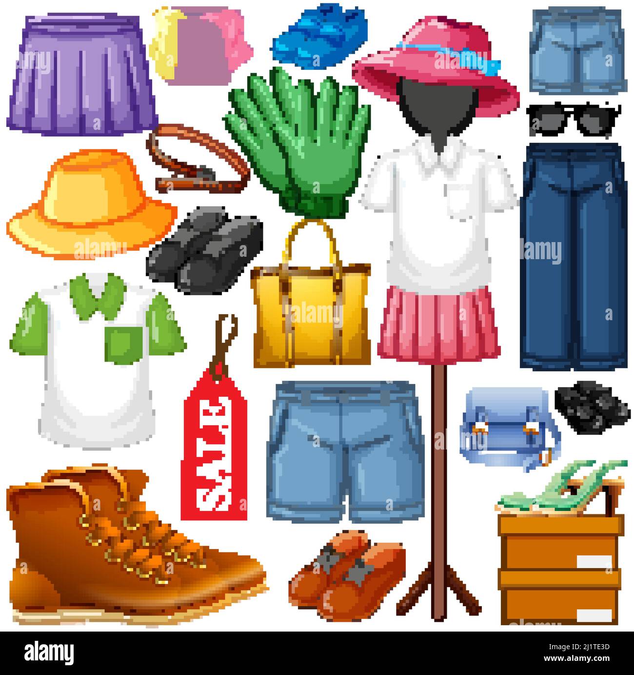 A set of different cloth on white background illustration Stock Vector ...