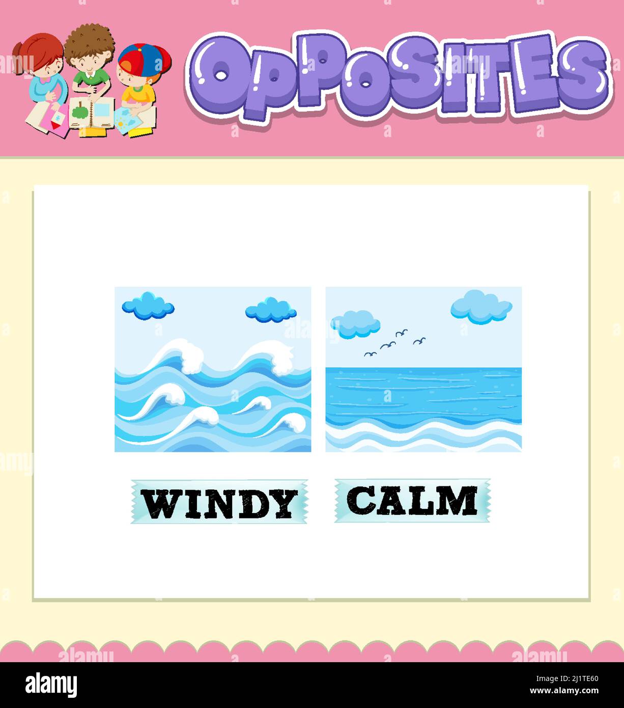 Opposite words for windy and calm illustration Stock Vector Image & Art ...