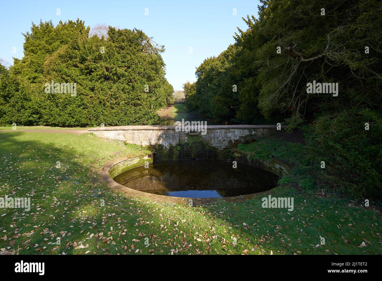 Stagnant pool of water on a country estate Stock Photo - Alamy