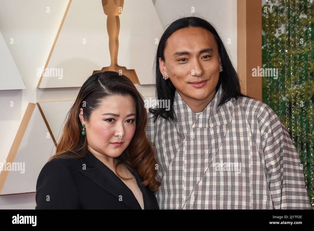 Los Angeles, USA. 27th Mar, 2022. Stephanie Lai and Pawo Choyning Dorji walking on the red ...