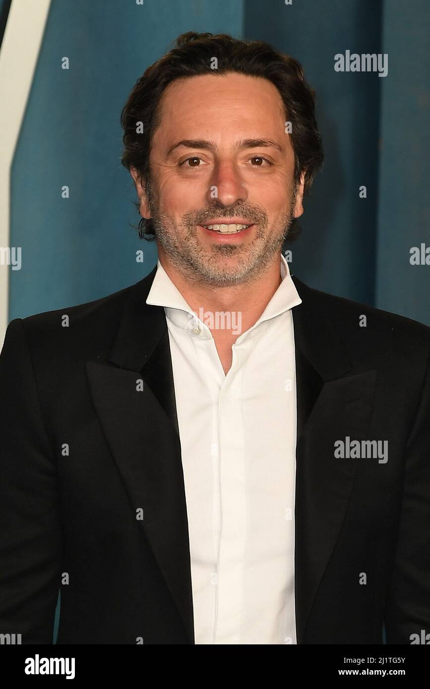 Sergey Brin attends the 2022 Vanity Fair Oscar Party at the Wallis ...