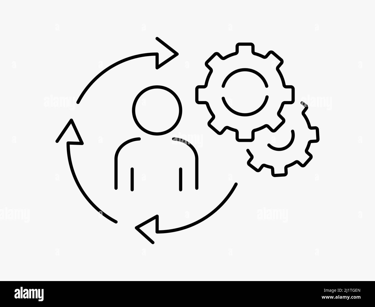 People gear outline Cut Out Stock Images & Pictures - Alamy