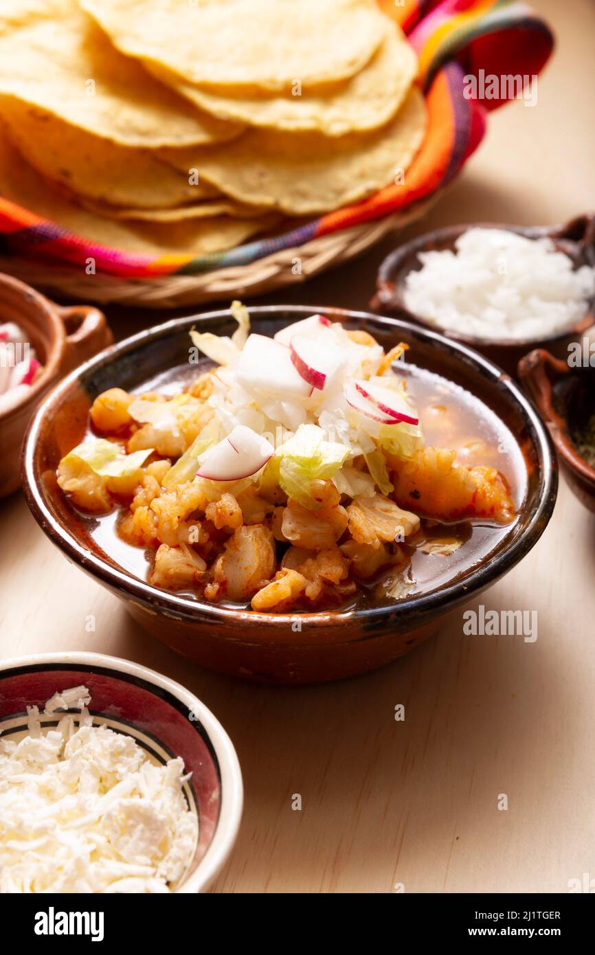 Pozole Rojo. Traditional mexican stew very popular in mexico and ...