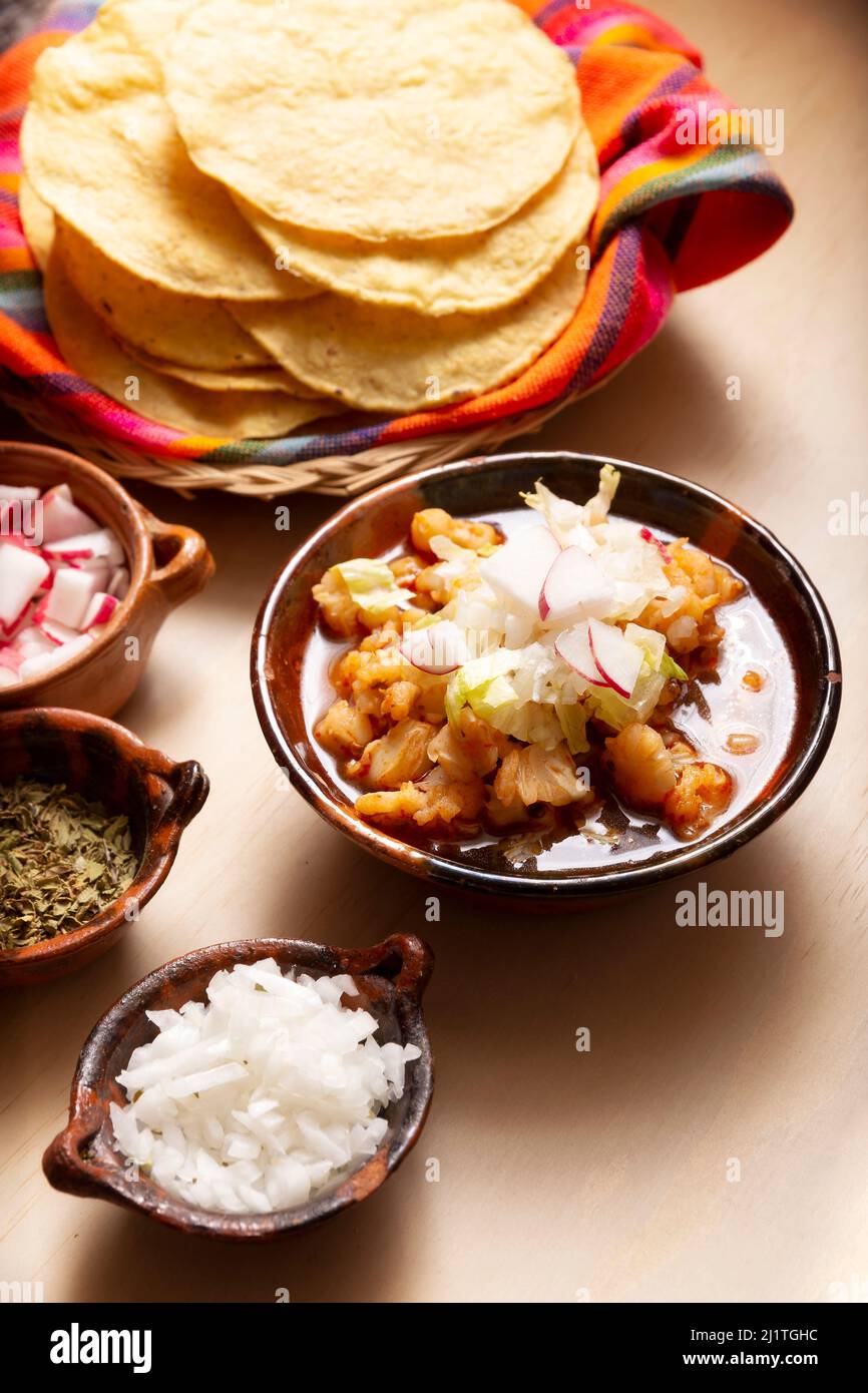 Pozole Rojo. Traditional mexican stew very popular in mexico and ...