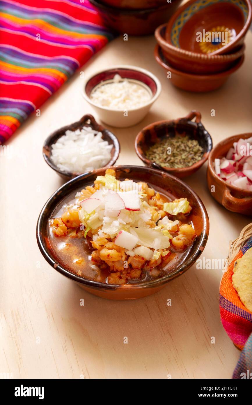 Pozole Rojo. Traditional mexican stew very popular in mexico and ...
