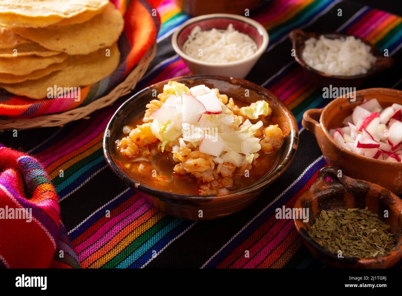 Pozole Rojo. Traditional mexican stew very popular in mexico and ...
