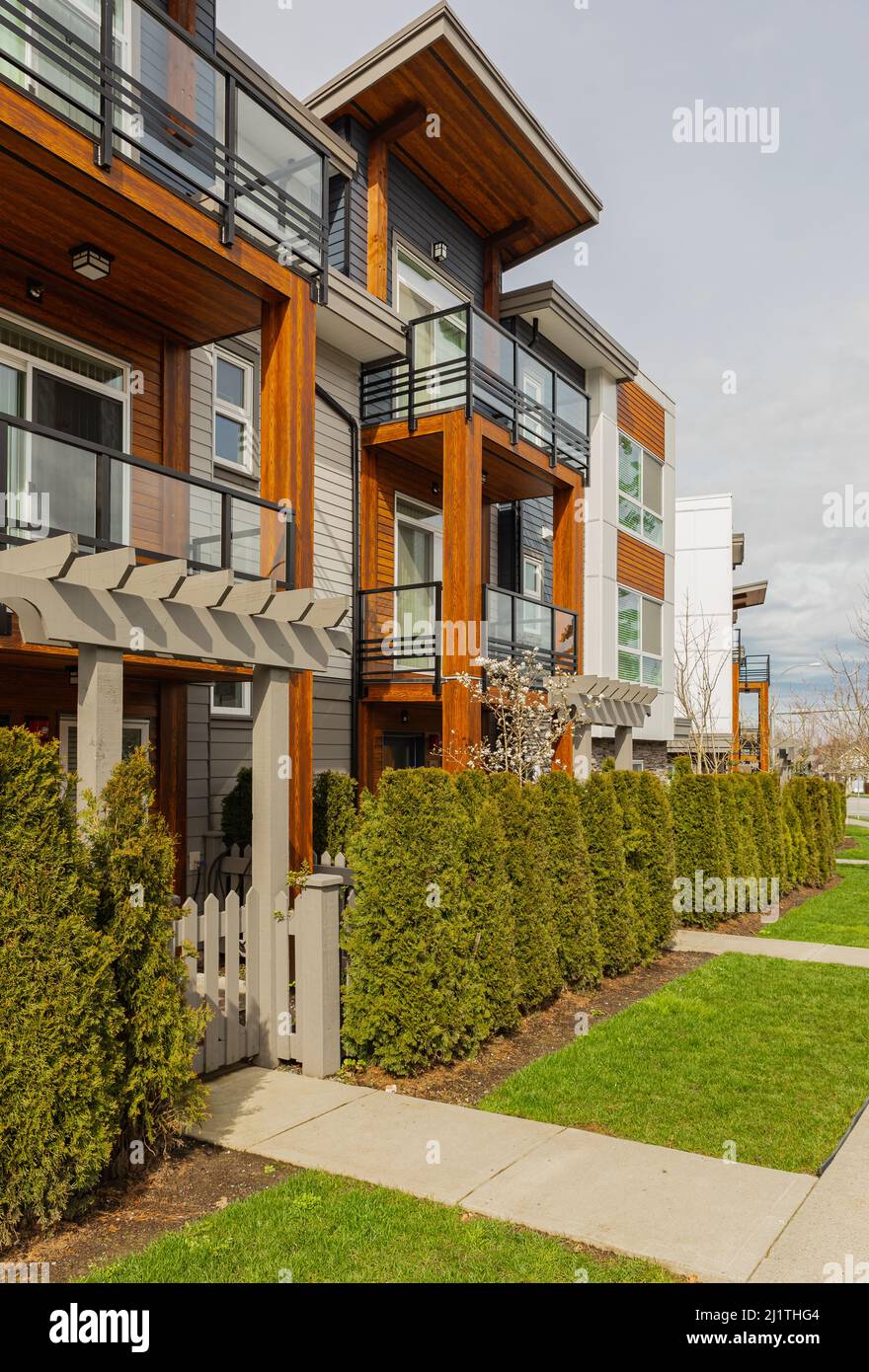 Brand new apartment building in BC, Canada. Canadian modern residential ...