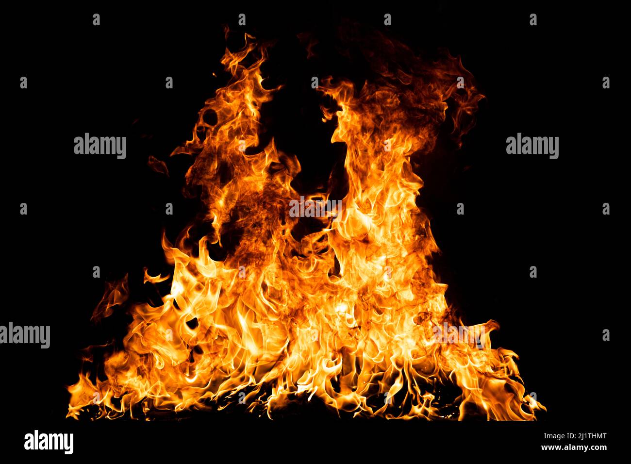 Fire flame. Burn lights on a black background Stock Photo - Alamy