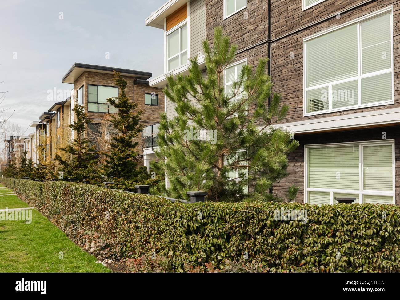 Brand new apartment building in BC, Canada. Canadian modern residential ...