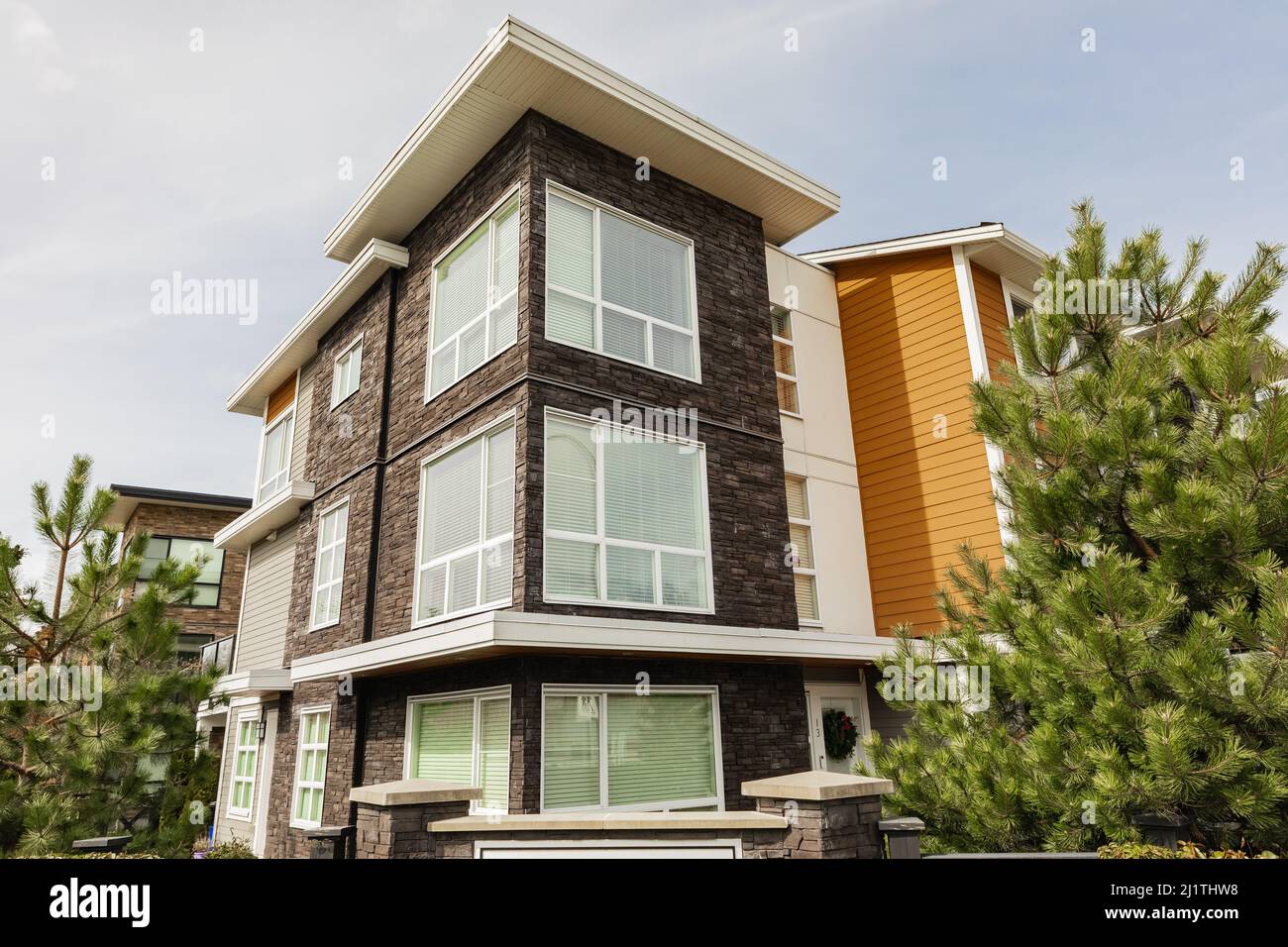Brand new apartment building in BC, Canada. Canadian modern residential ...