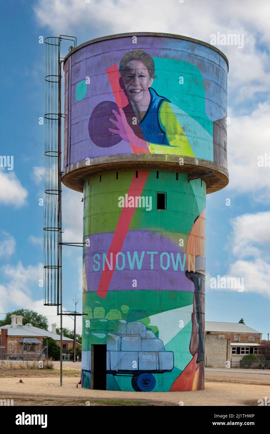 Community Water Tower Art, Snowtown, South Australia, Australia Stock ...