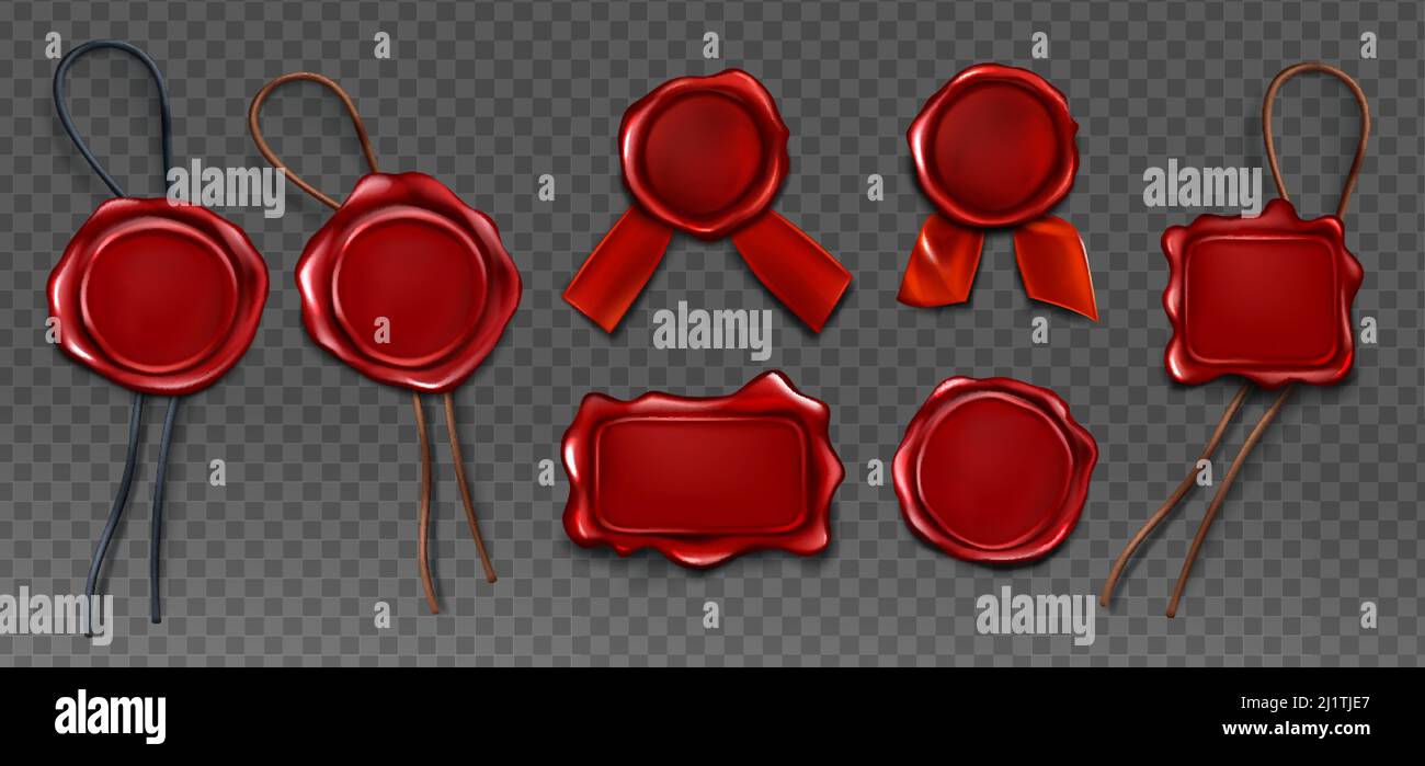 Red wax seal stamp approval sealing. Quality guarantee blank retro ...