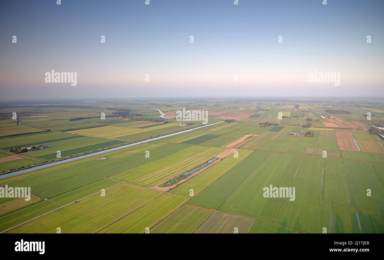 Agricultural landscape of Friesland, one of the northern provinces of ...