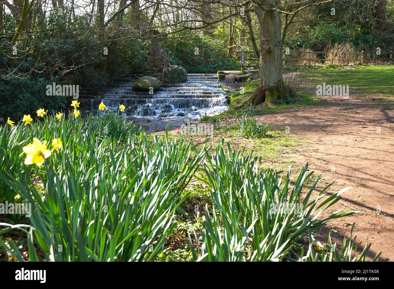 Small waterfall and stream image Stock Photo - Alamy