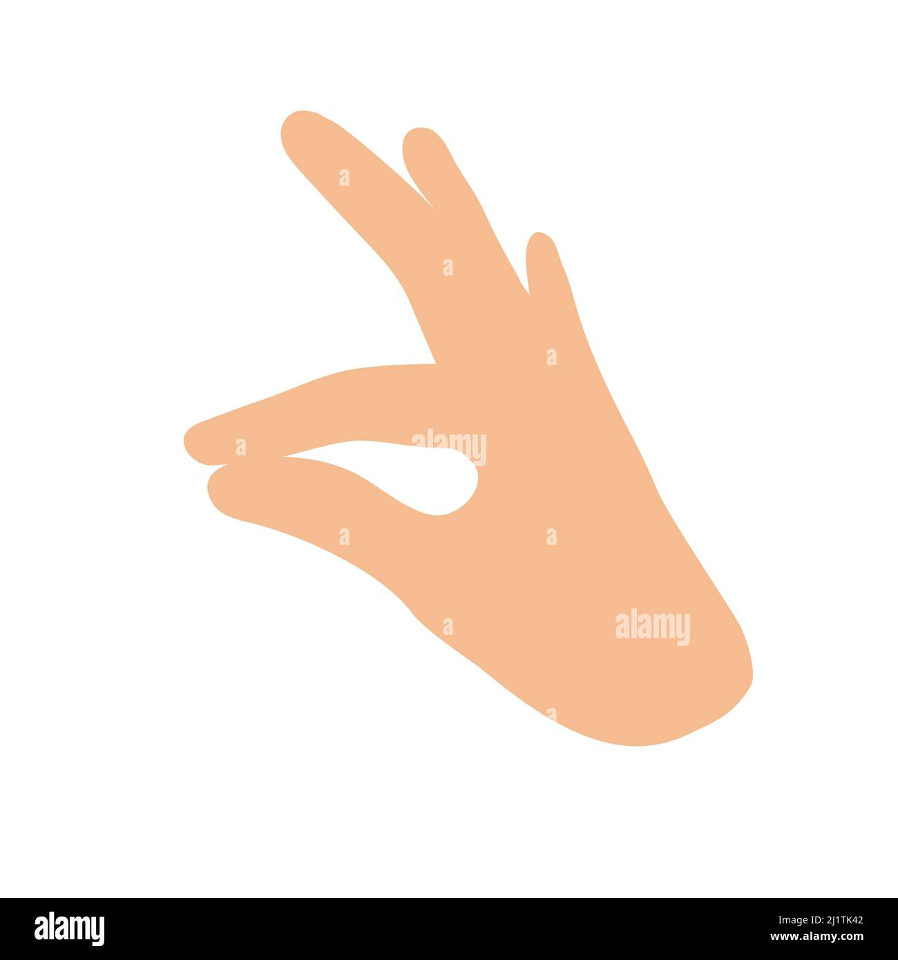 Pinch gesture. Showing a tiny object. Human hand isolated vector ...