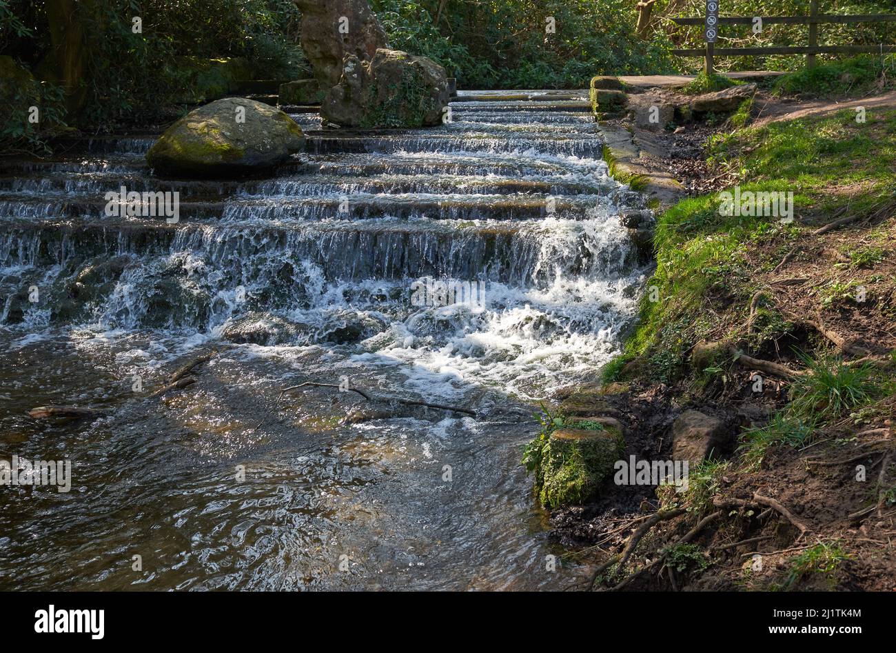 Small waterfall and stream image Stock Photo - Alamy