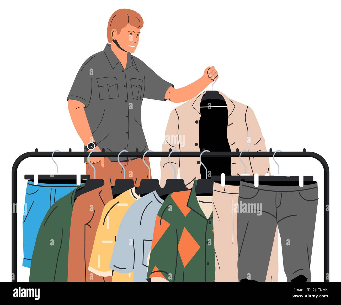 Wardrobe rack stylish clothes Stock Vector Images - Alamy