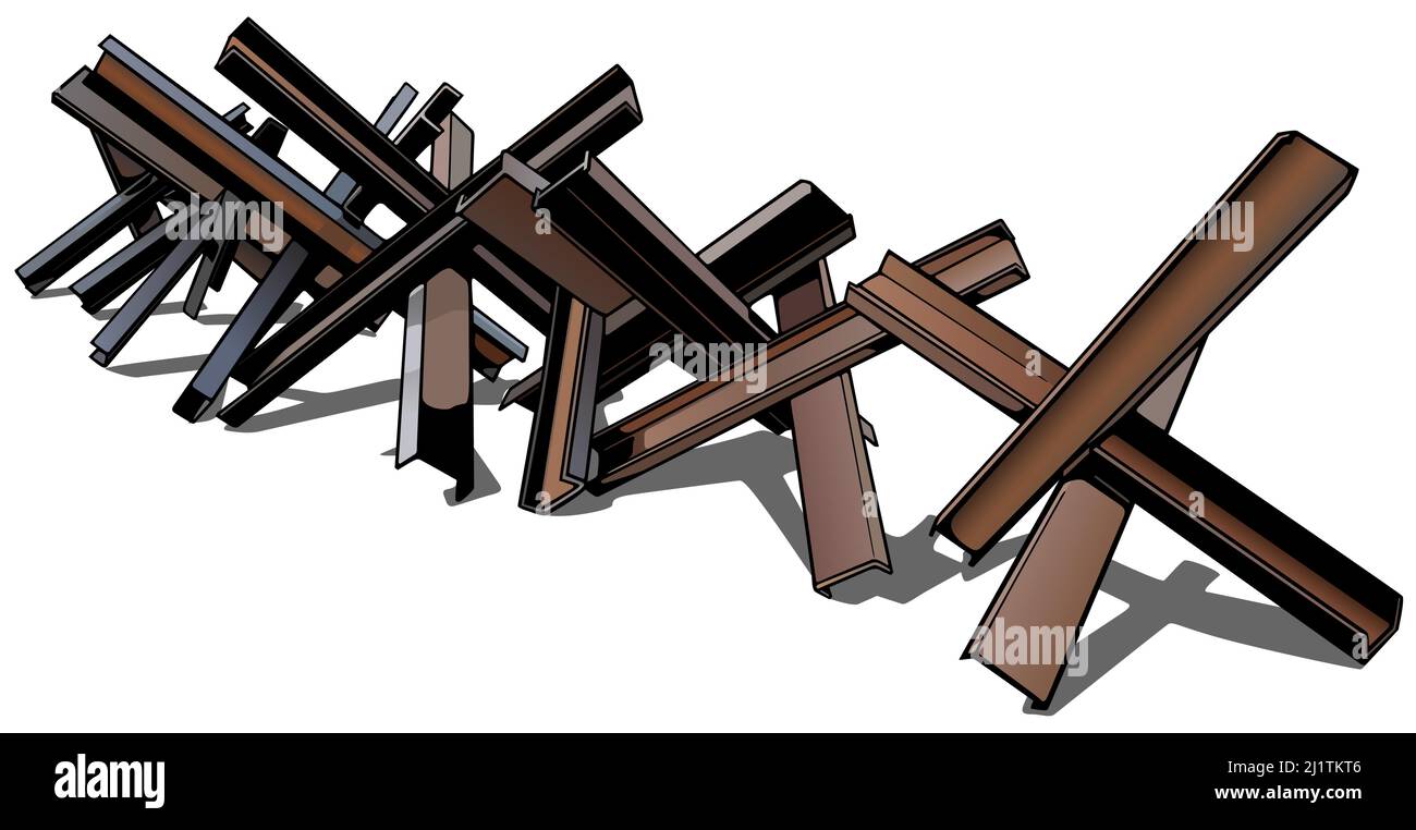 Iron Anti-tank Barriers Stock Vector Image & Art - Alamy