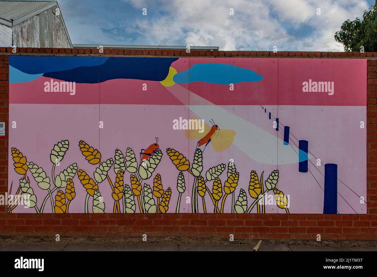 Farming Mural Art, Rochester, Victoria, Australia Stock Photo - Alamy