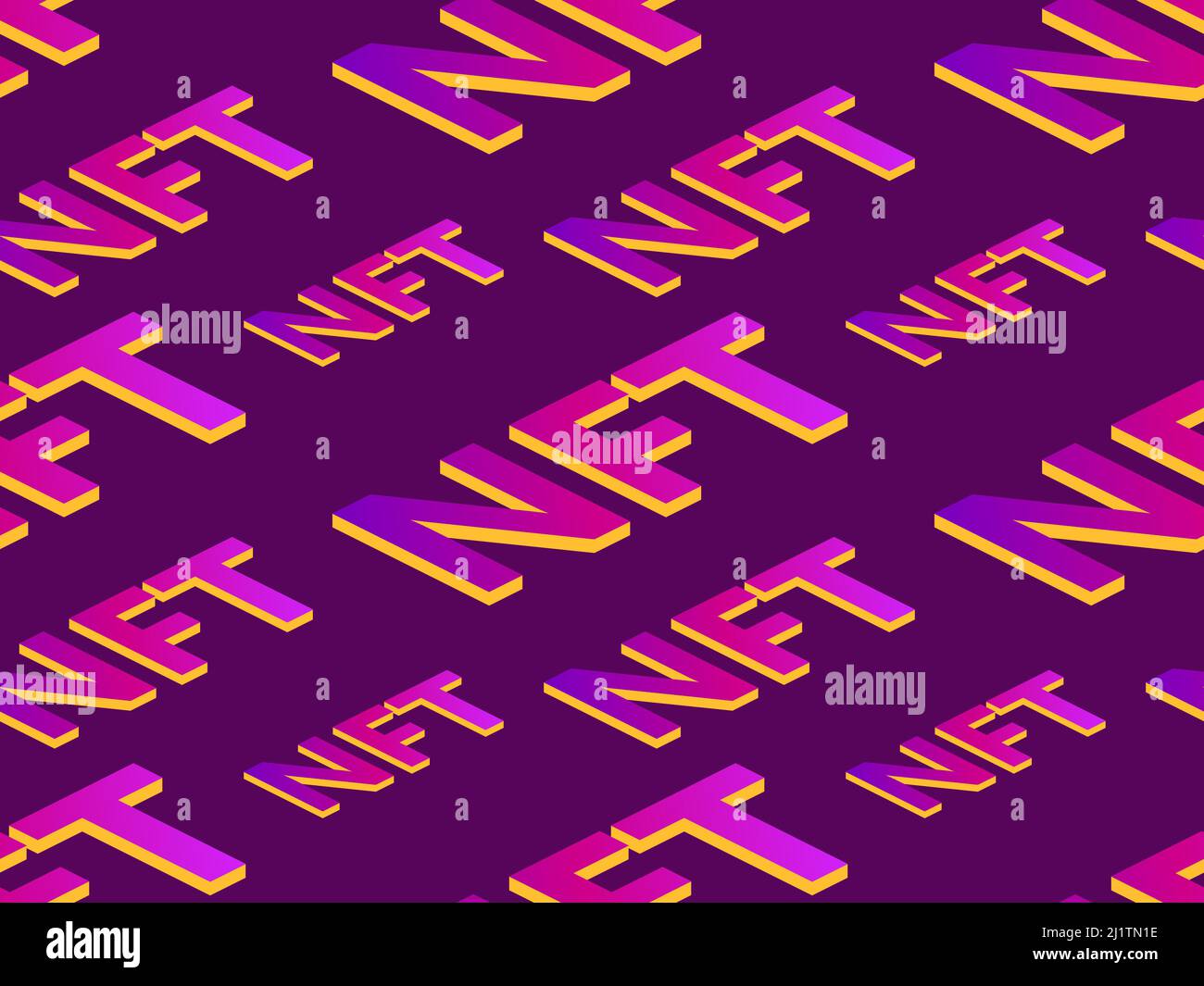 NFT token seamless pattern. NFT non-fungible token. Isometric gradient ...