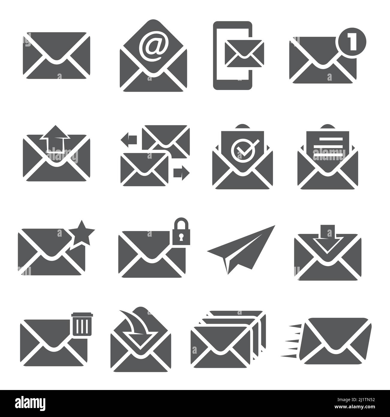 Email icon set on white background Stock Vector Image & Art - Alamy