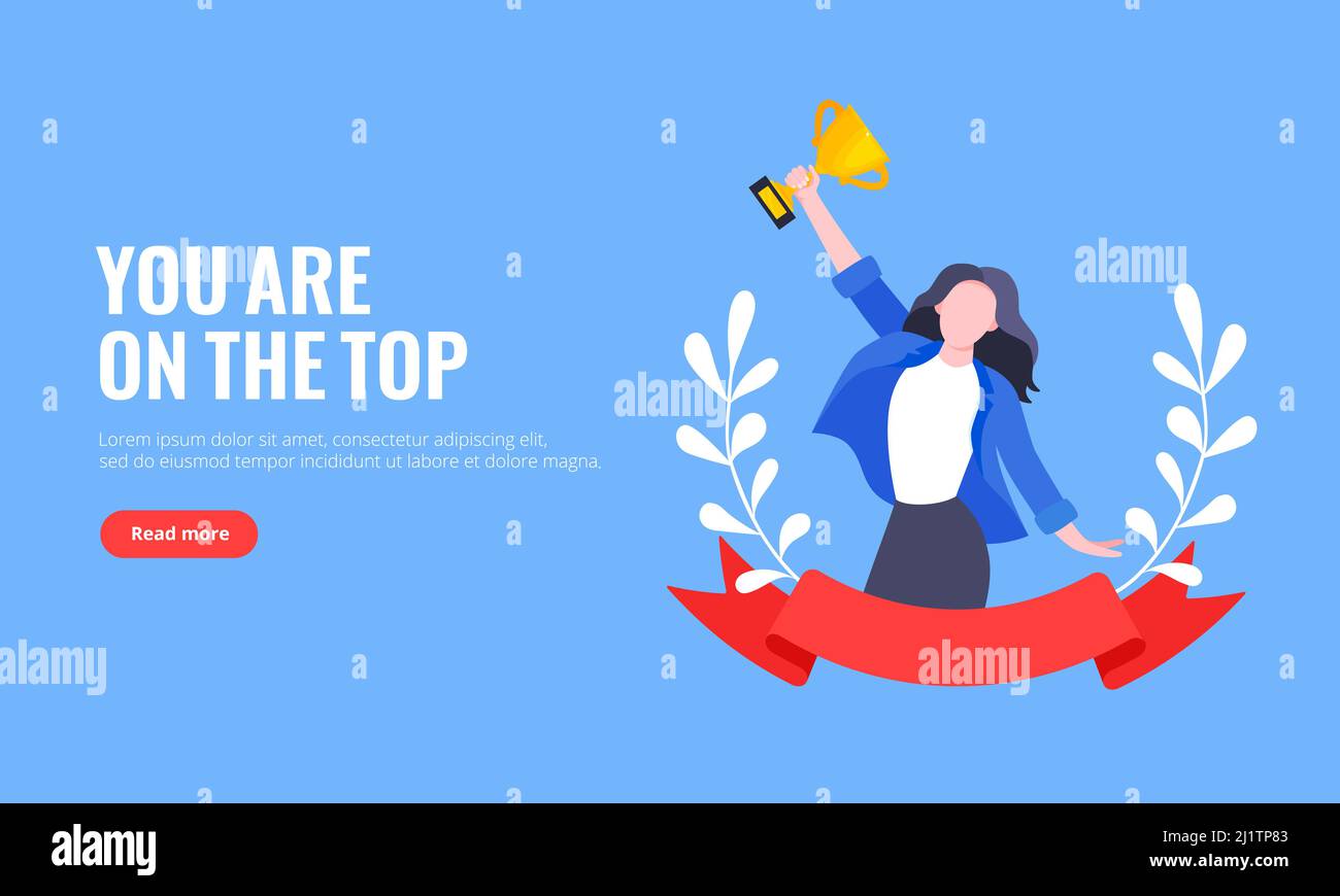 Best worker employee winner with trophy cup inside award ribbon and ...