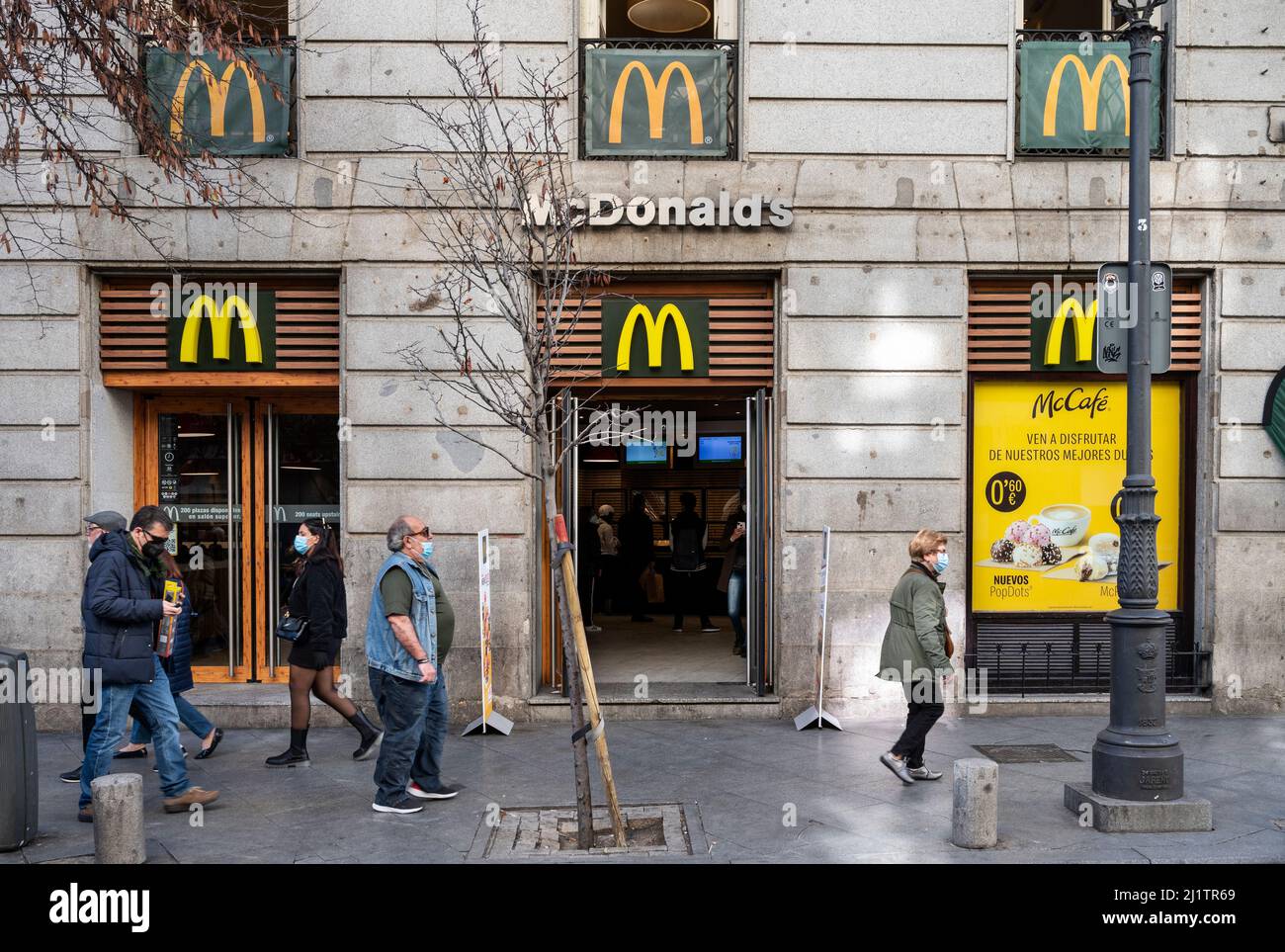 Pedestrian walking mcdonalds hi-res stock photography and images - Alamy