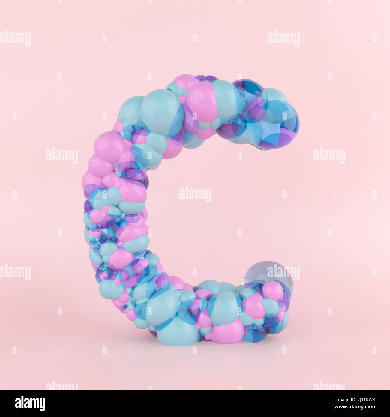 Creative letter C concept made of colorful pastel balloons. Balloon ...