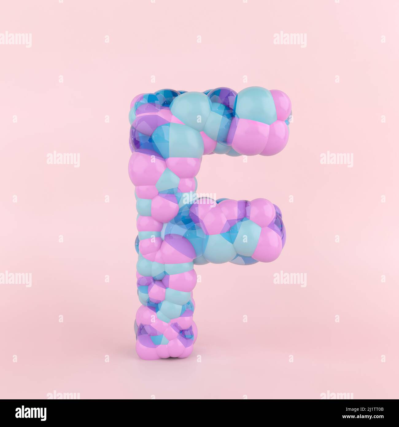 Creative letter F concept made of colorful pastel balloons. Balloon ...