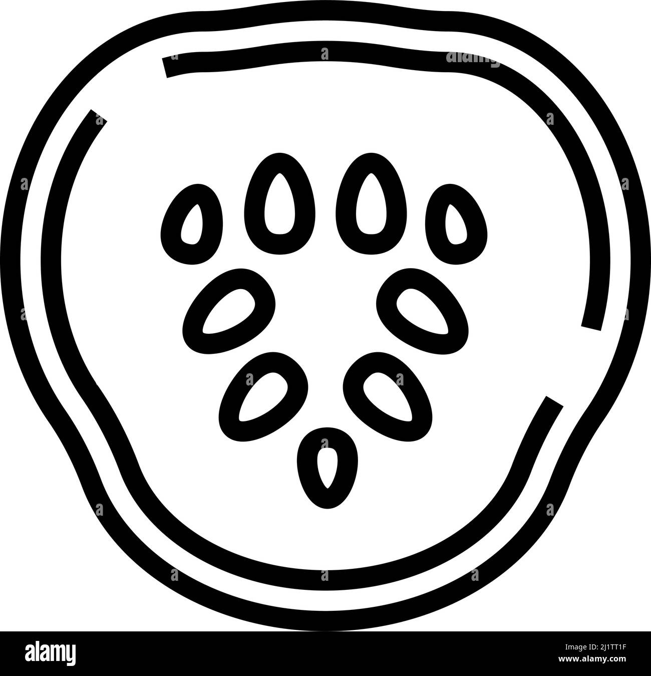 slice cucumber line icon vector illustration Stock Vector Image & Art ...