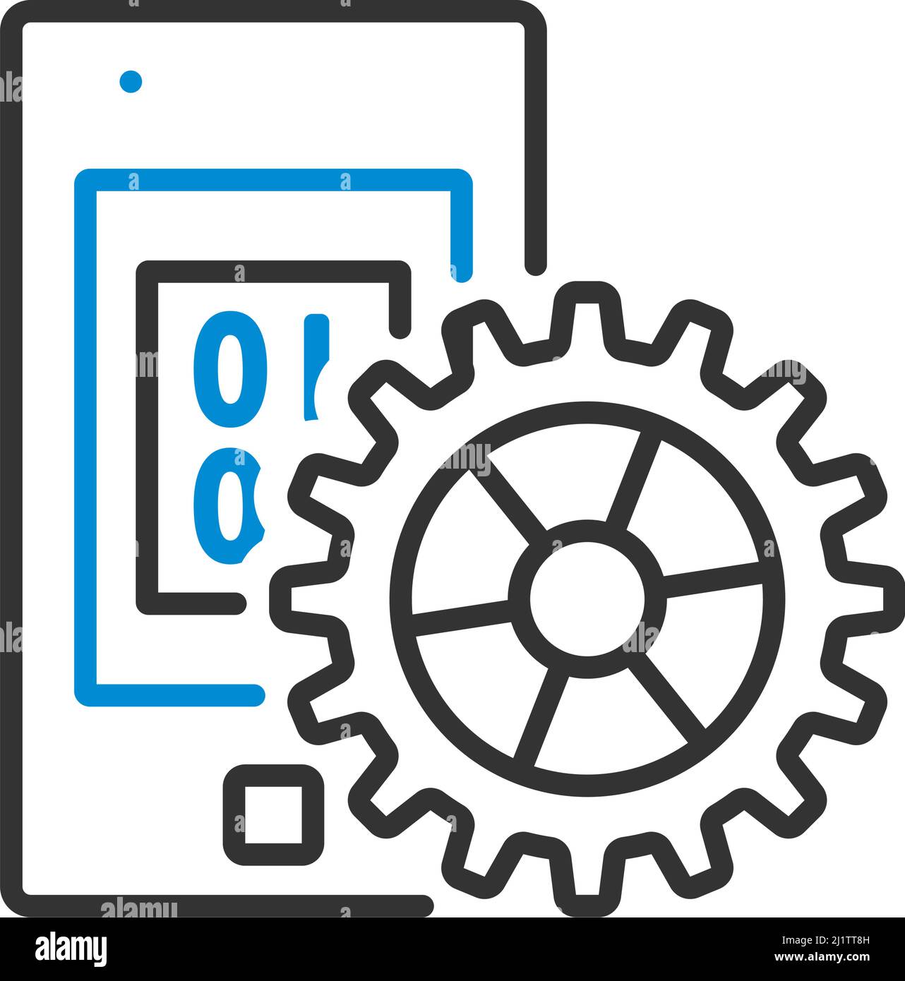 Mobile Development Icon. Editable Bold Outline With Color Fill Design ...