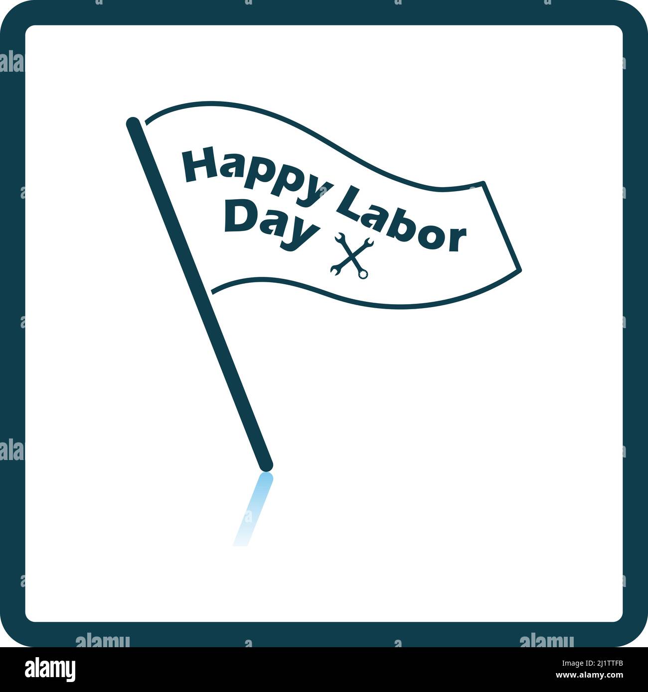 Labor Day Icon. Square Shadow Reflection Design. Vector Illustration ...
