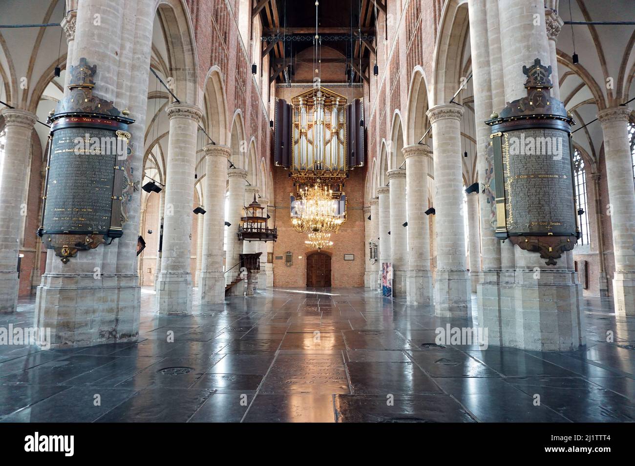 The Pieterskerk,a late-Gothic Dutch Protestant church in Leiden ...