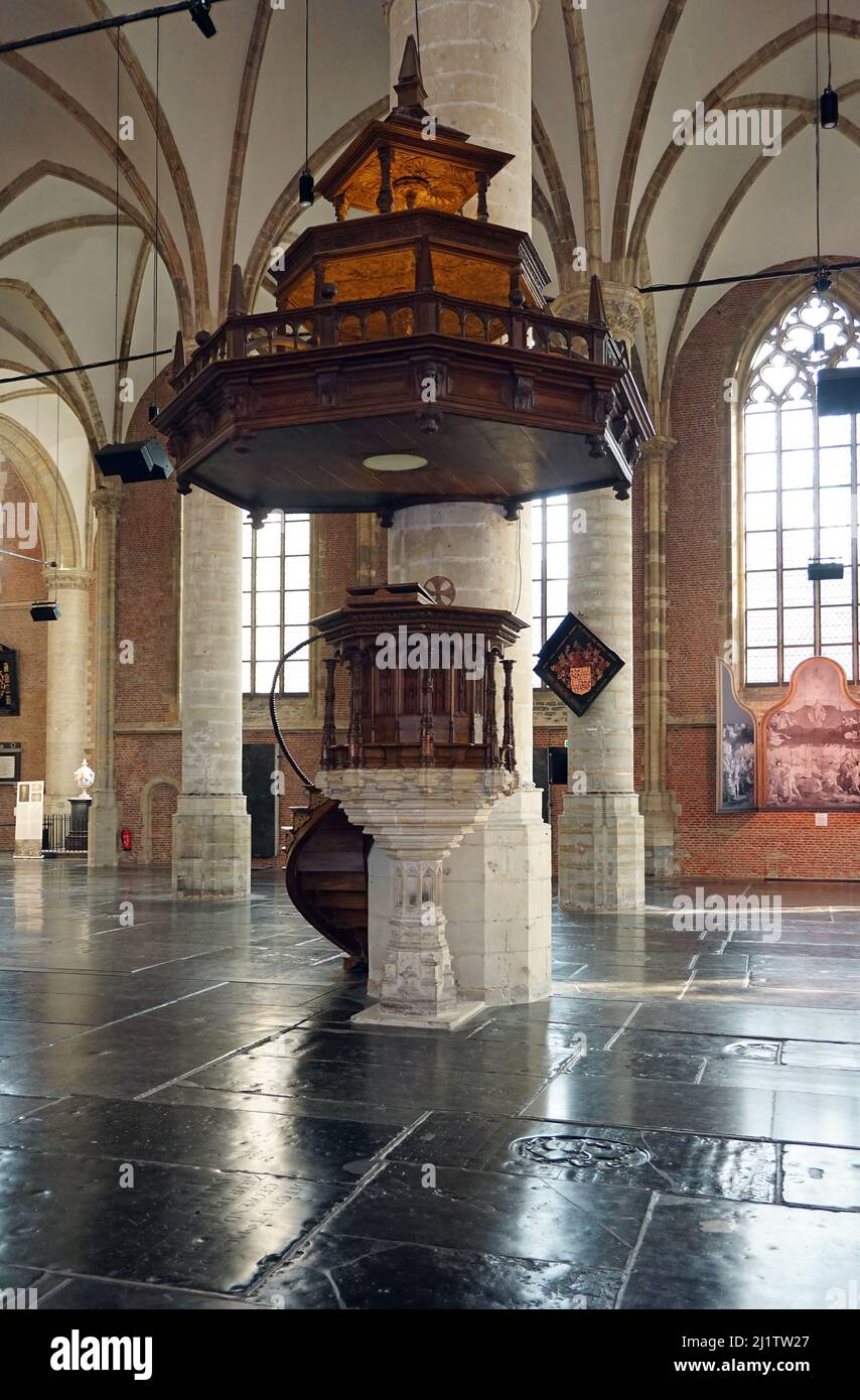 The Pieterskerk,a late-Gothic Dutch Protestant church in Leiden ...