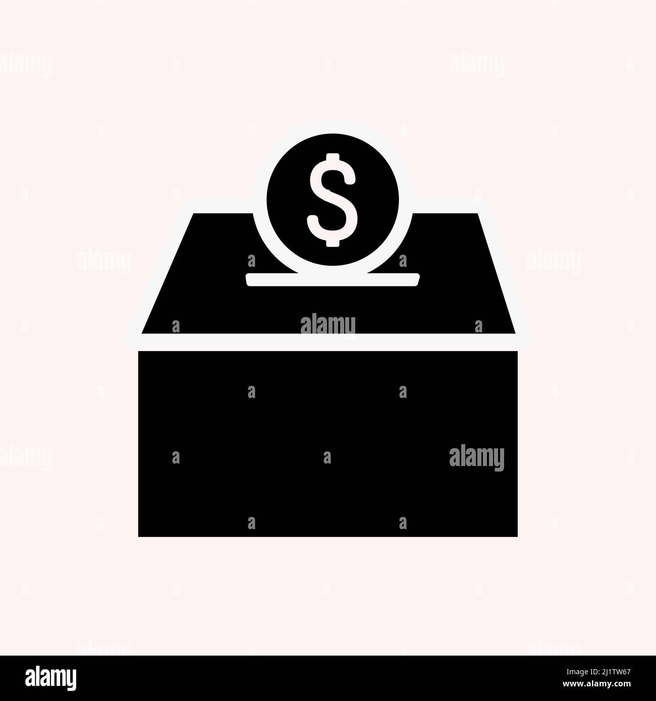 Money Donation Icon. Donation Saving Box, vector graphics Stock Vector ...