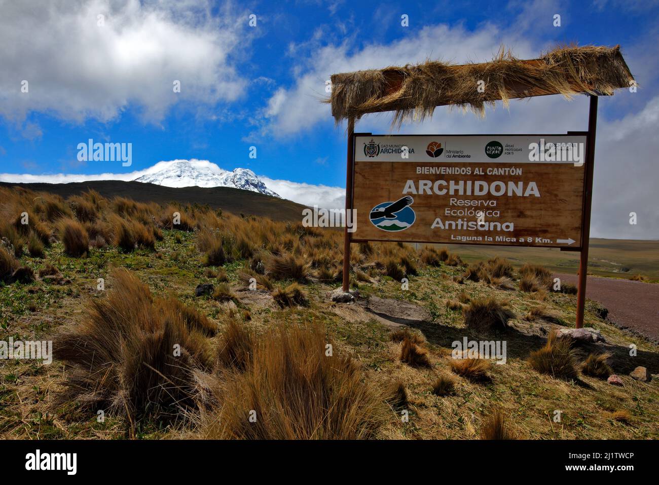 Antisana volcano in Ecuador, South America. Volcano with ice and snow ...