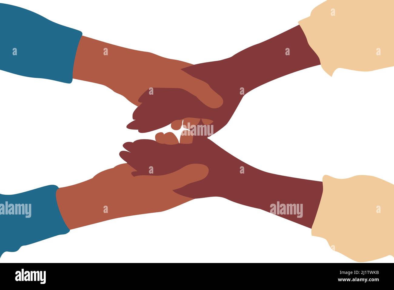 African American people holding hands. Helping each other, bonding ...