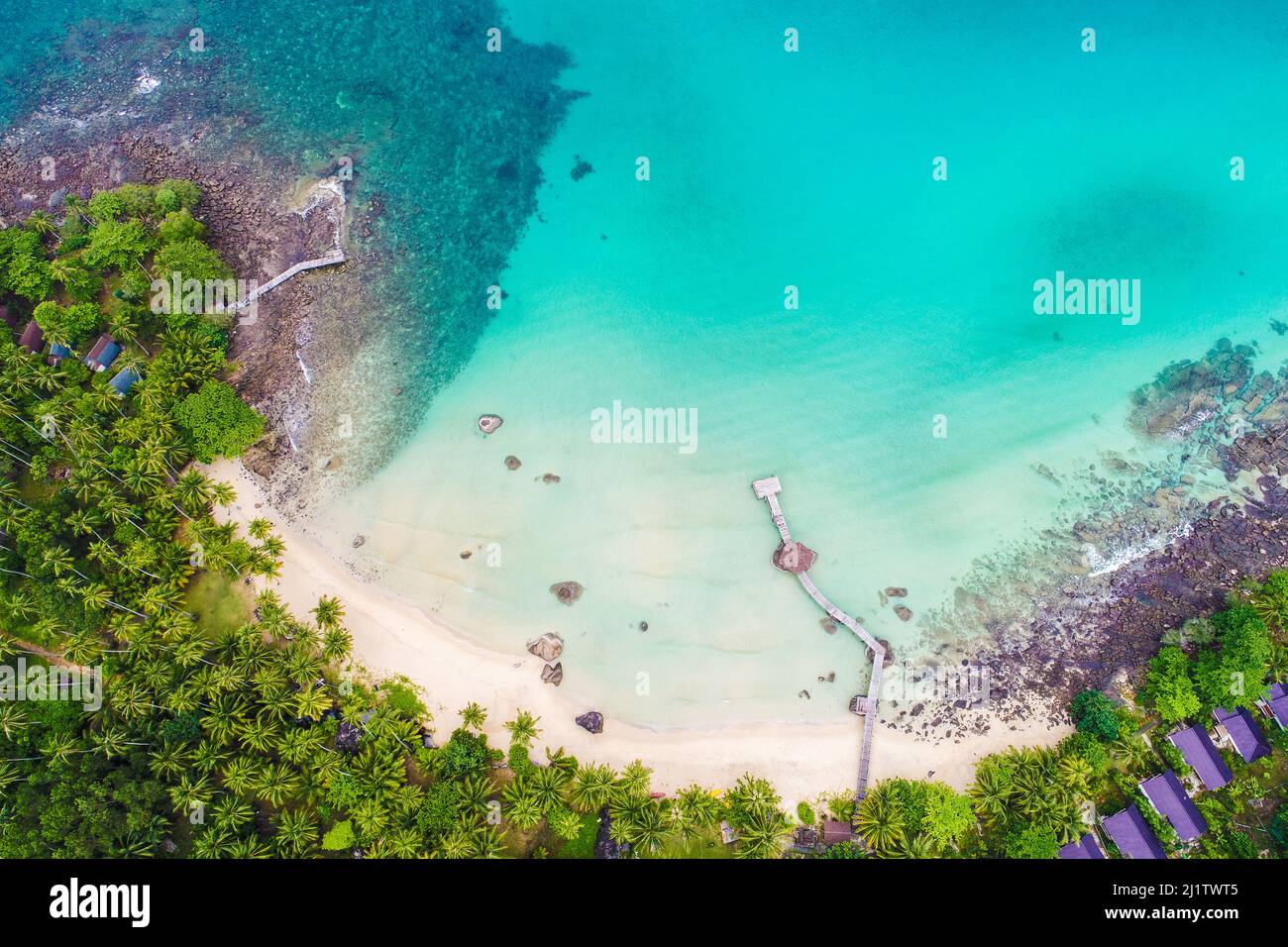 White sand sea beach turquoise water aerial view summer vacation ...
