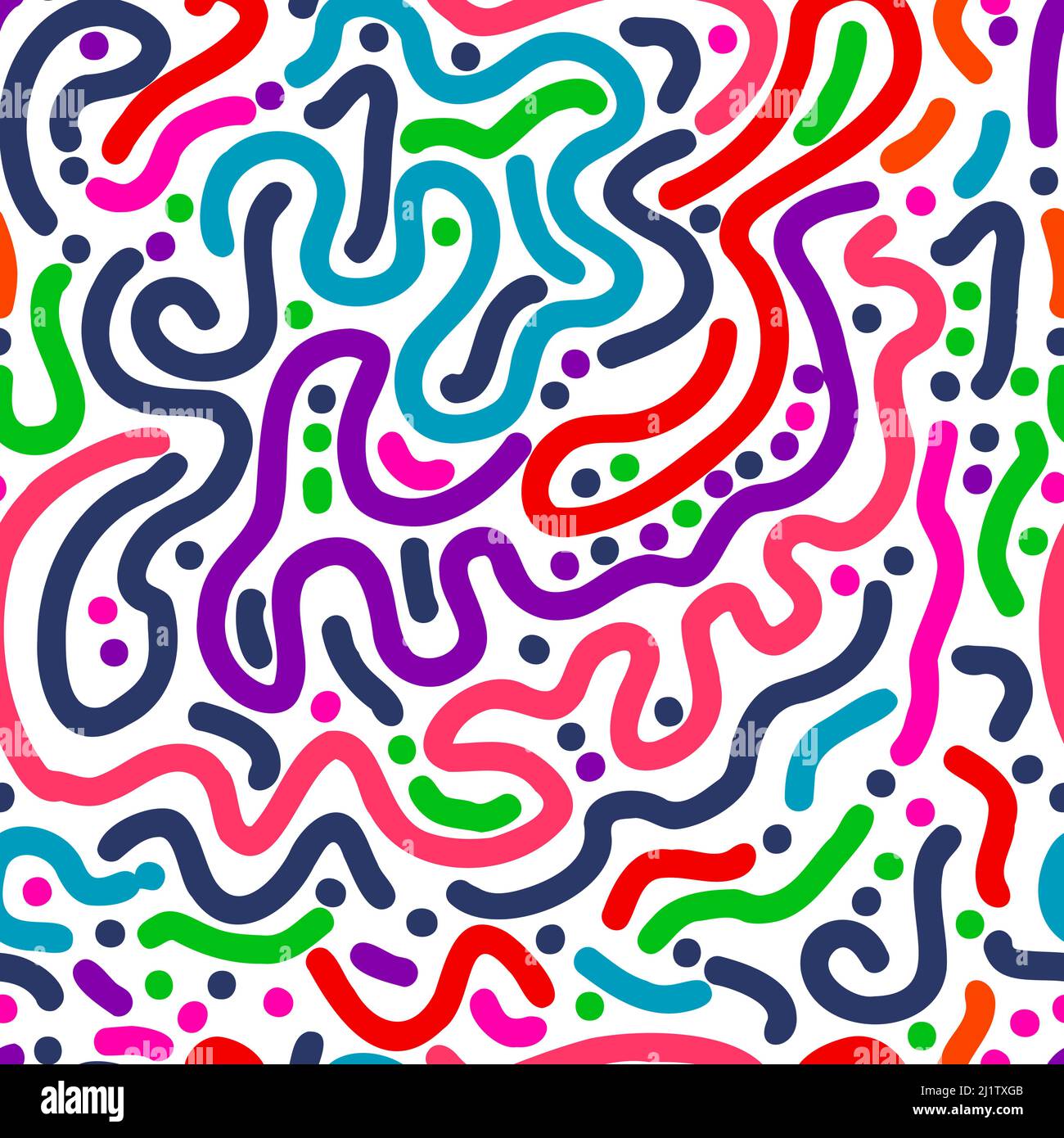 seamless pattern multicolored lines and dots. Vector illustration Stock ...
