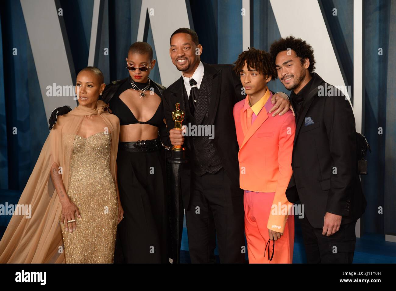 Will Smith with his sons Trey Smith and Jaden Smith, daughter Willow ...