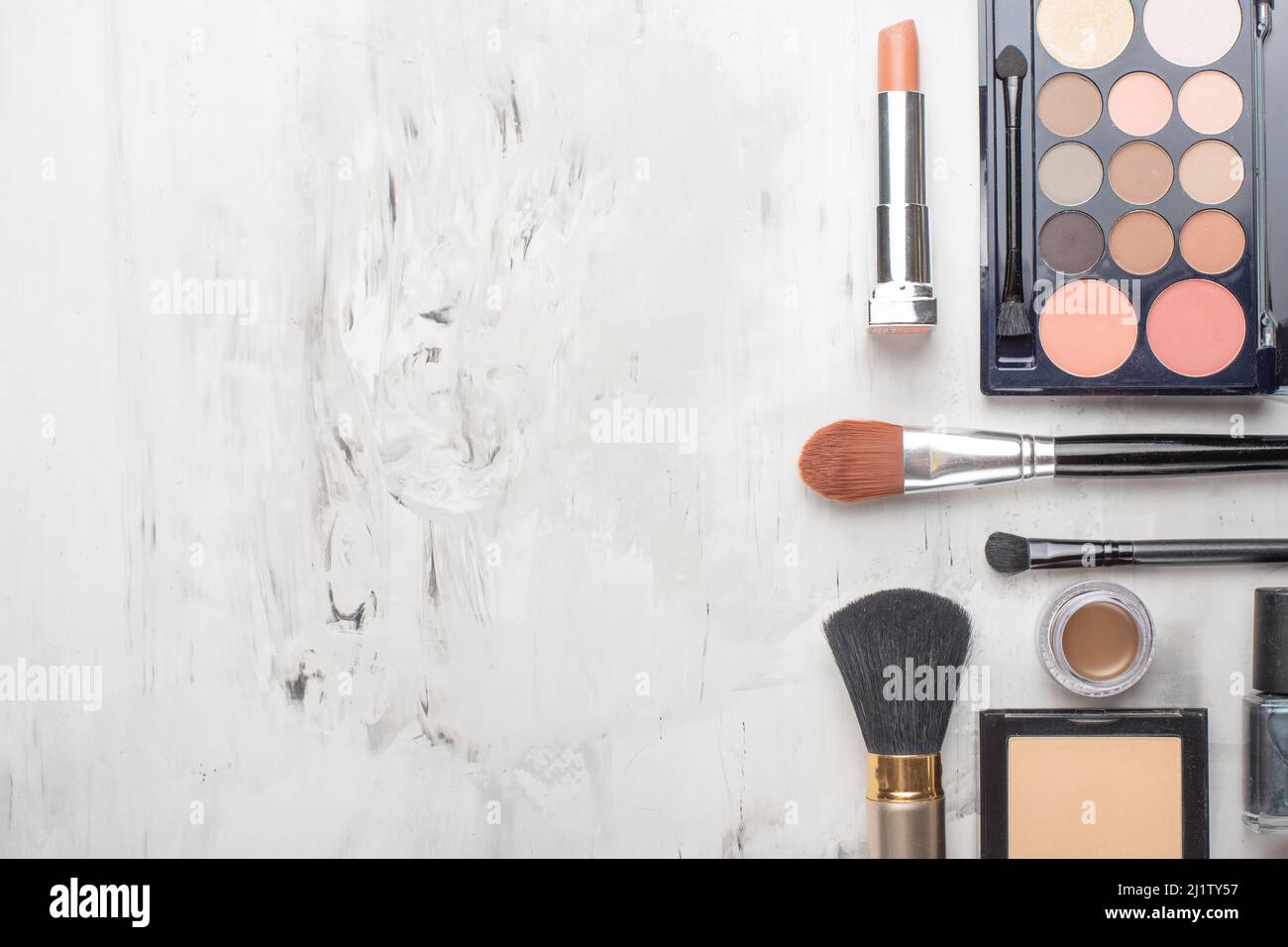 Beauty blog fashion concept. Female accessories style: cosmetics, on a ...